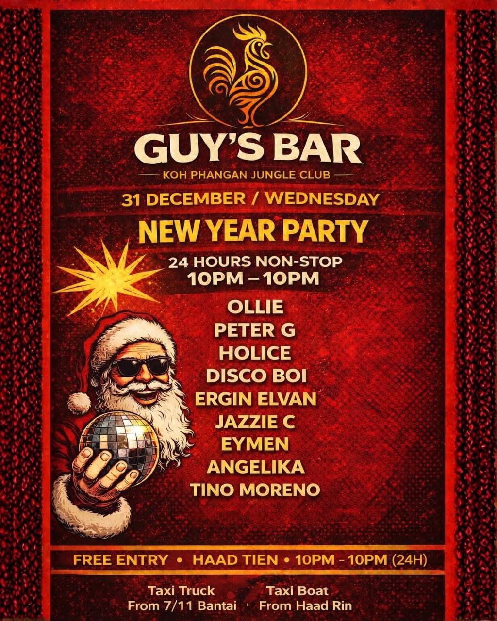 Guy’s Bar presents a 24-hour non-stop New Year’s Eve marathon | phangan ...