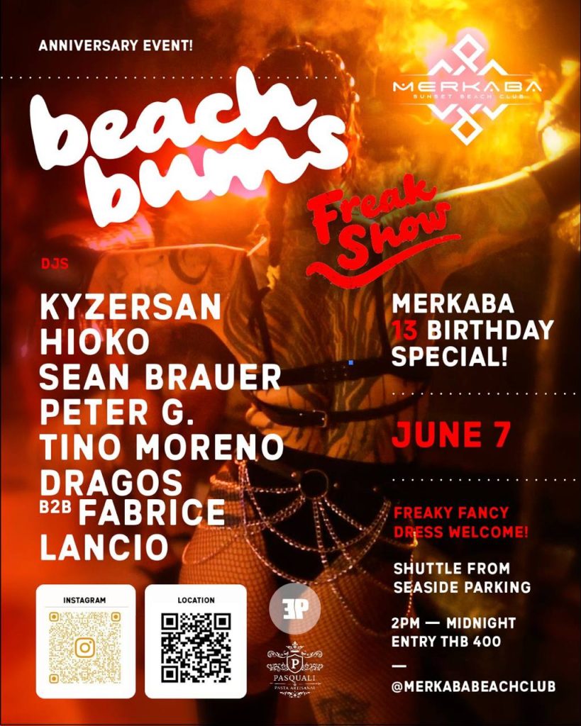 Beach Bums Freak Show Special at Merkaba Beach Club | phangan.events